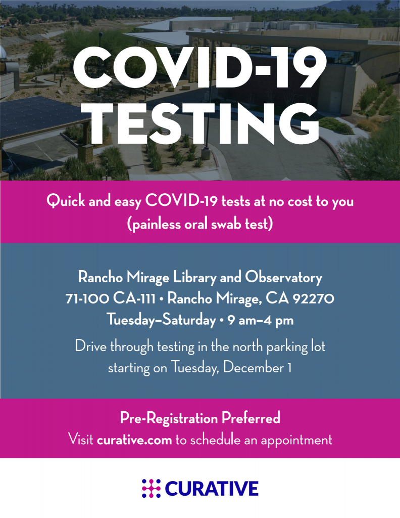 New COVID-19 Testing Location at Rancho Mirage Public Library ...