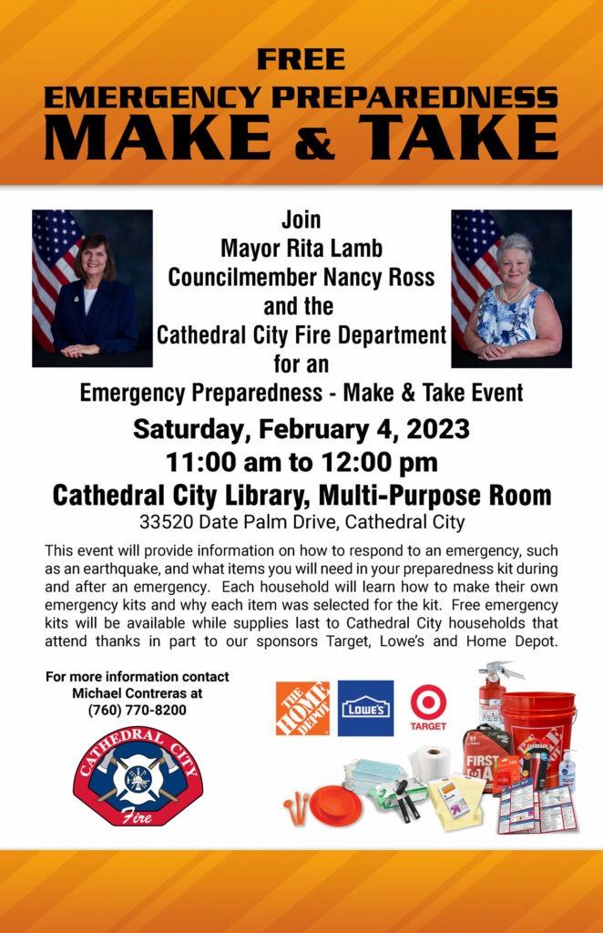 Emergency Preparedness Make & Take Event - Discover Cathedral City