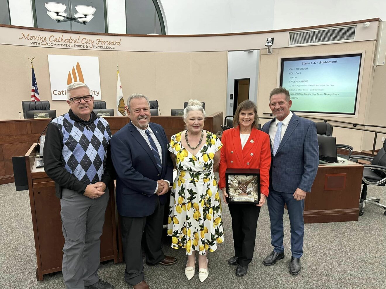 Cathedral City Mayor Mark Carnevale, Mayor Pro Tem Nancy Ross Sworn ...