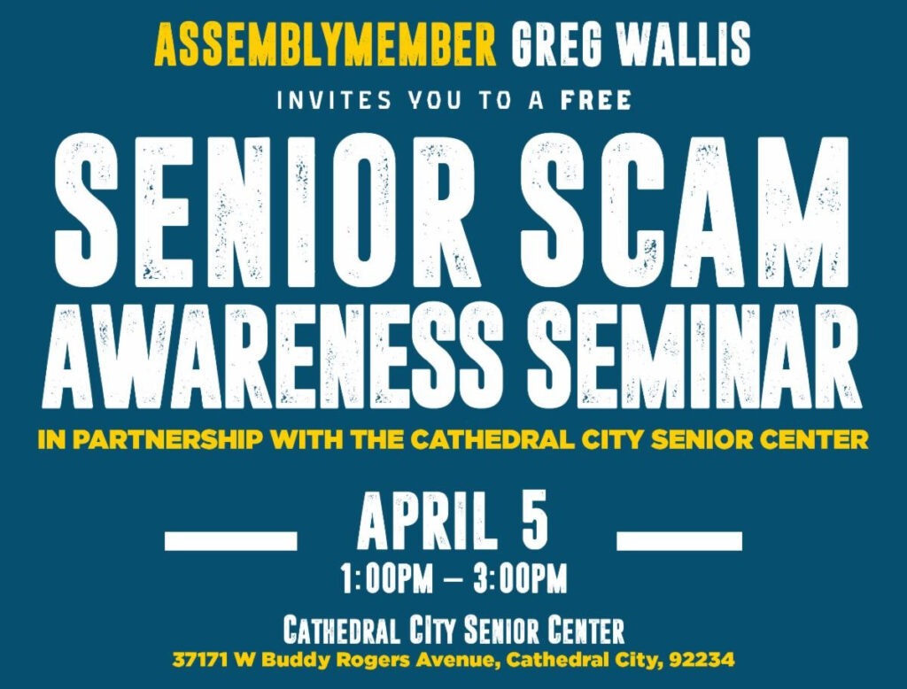 Assemblymember Greg Wallis Partners with Cathedral City Senior Center ...