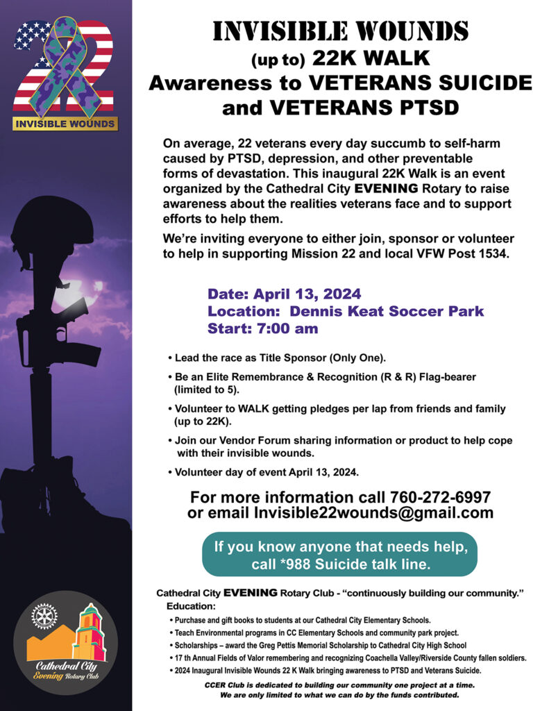 Invisible Wounds 22K Walk – Awareness for Veterans Suicide & PTSD ...